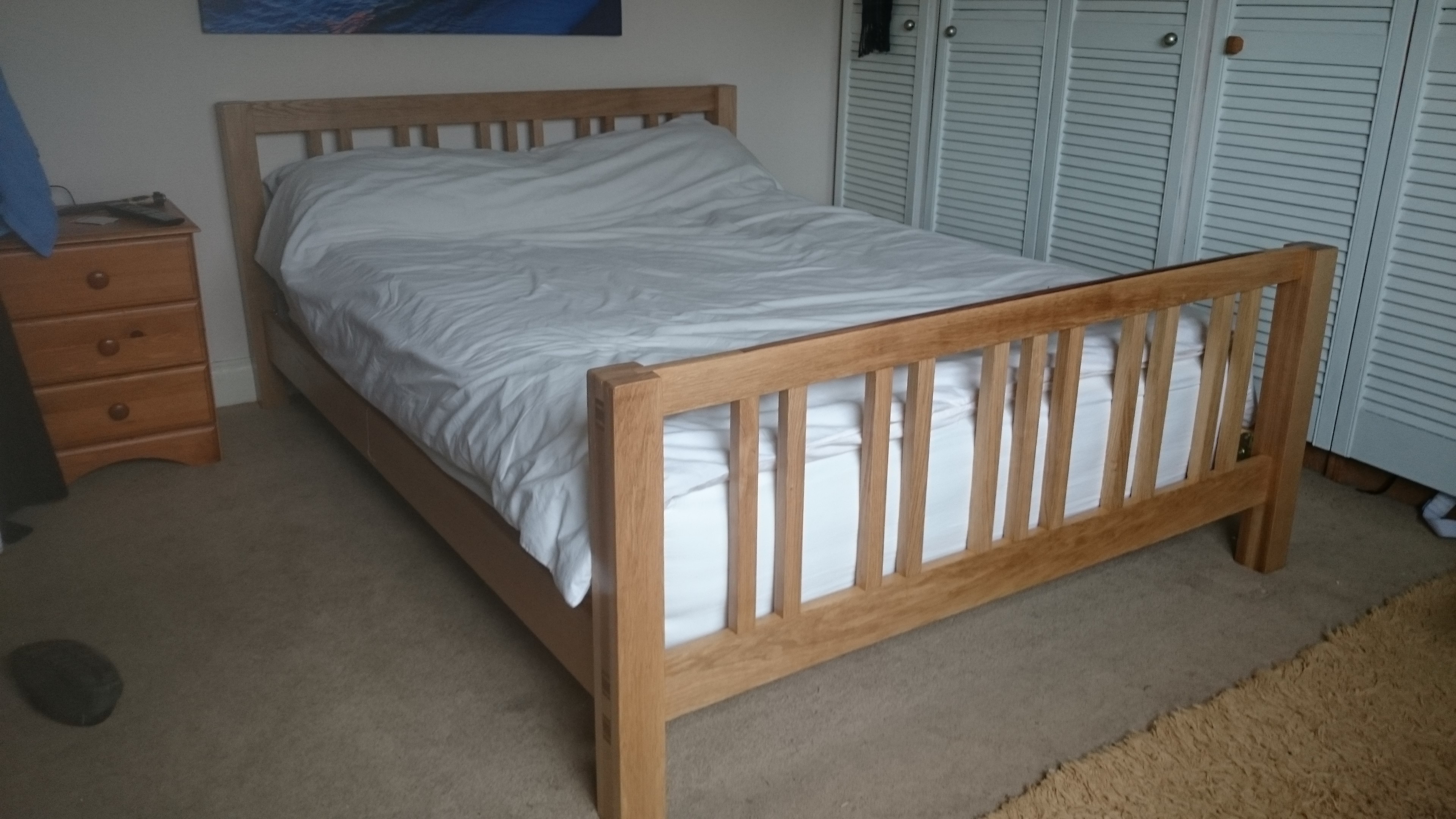 Solid Oak Bed & Walnut Inlay – Seaholme Kobudo